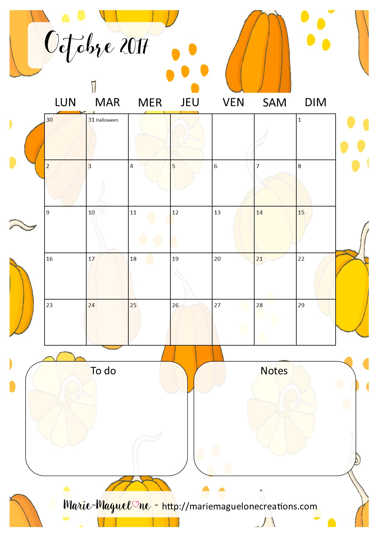 Bonjour octobre ! Calendrier, affiche et recettes gourmandes